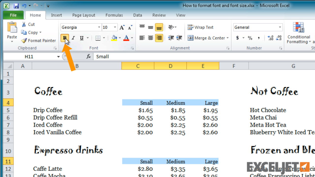 Excel Tutorial How To Apply Bold Italic Underlining Styles In Excel